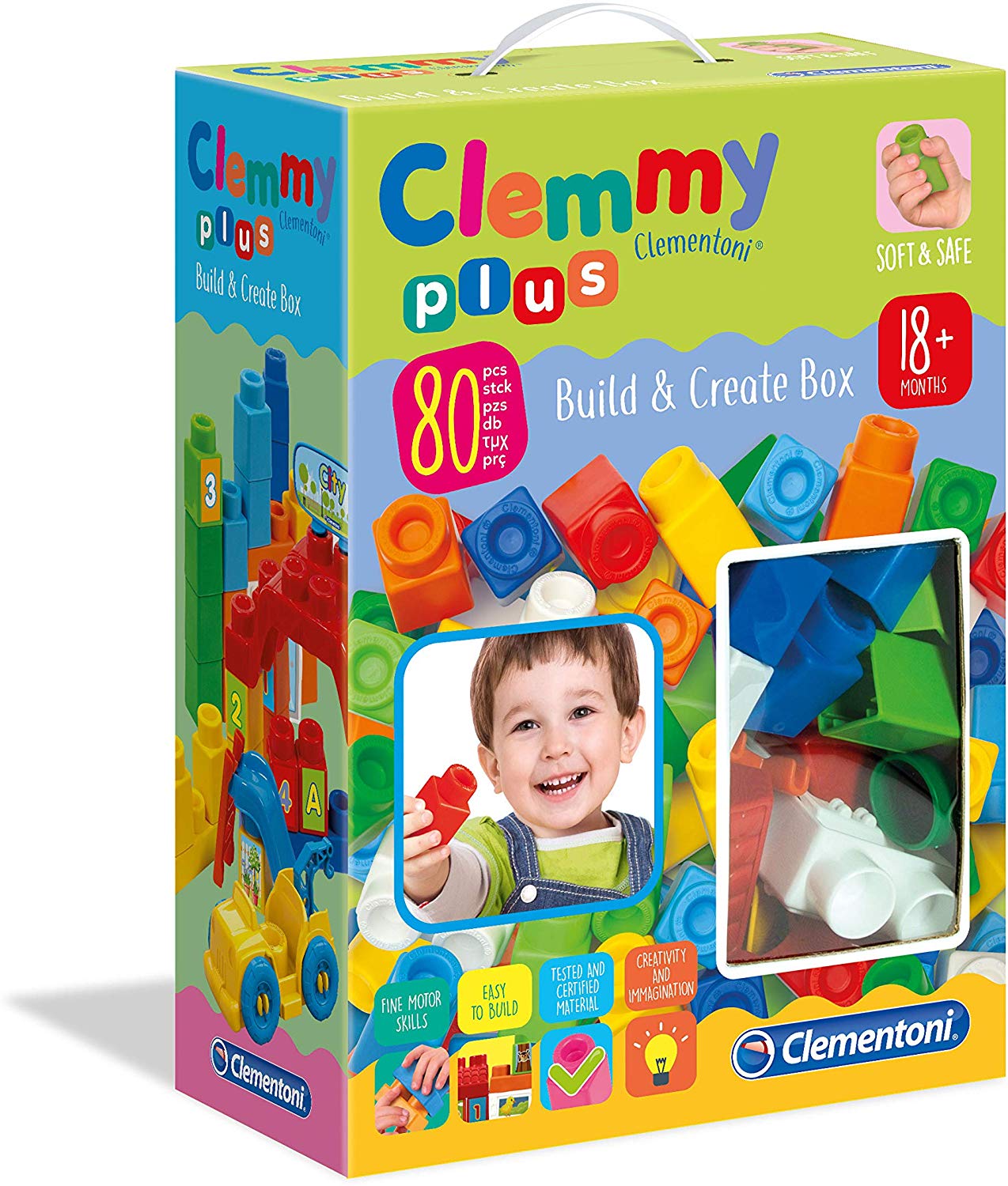 Clementoni Clemmy Plus Меки Коцки "Build & Create" (18+mes.)