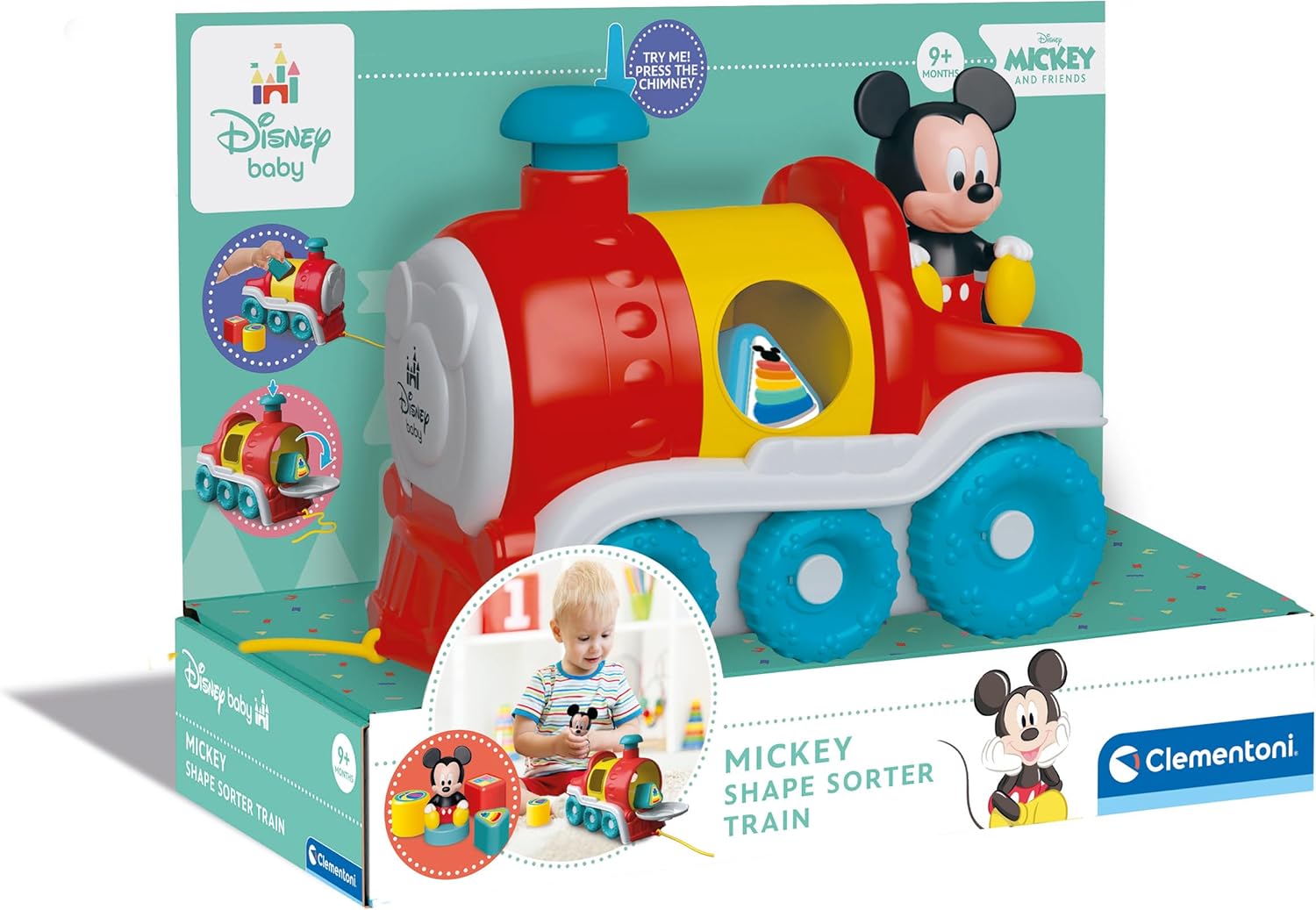 Clementoni Baby Disney Mickey Pull Along Train - Локомотива сложувалка ...